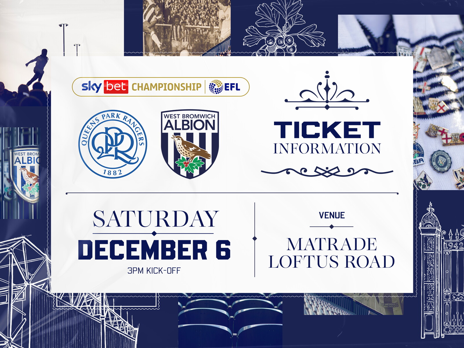 Ticket details | QPR at MATRADE Loftus Road | West Bromwich Albion