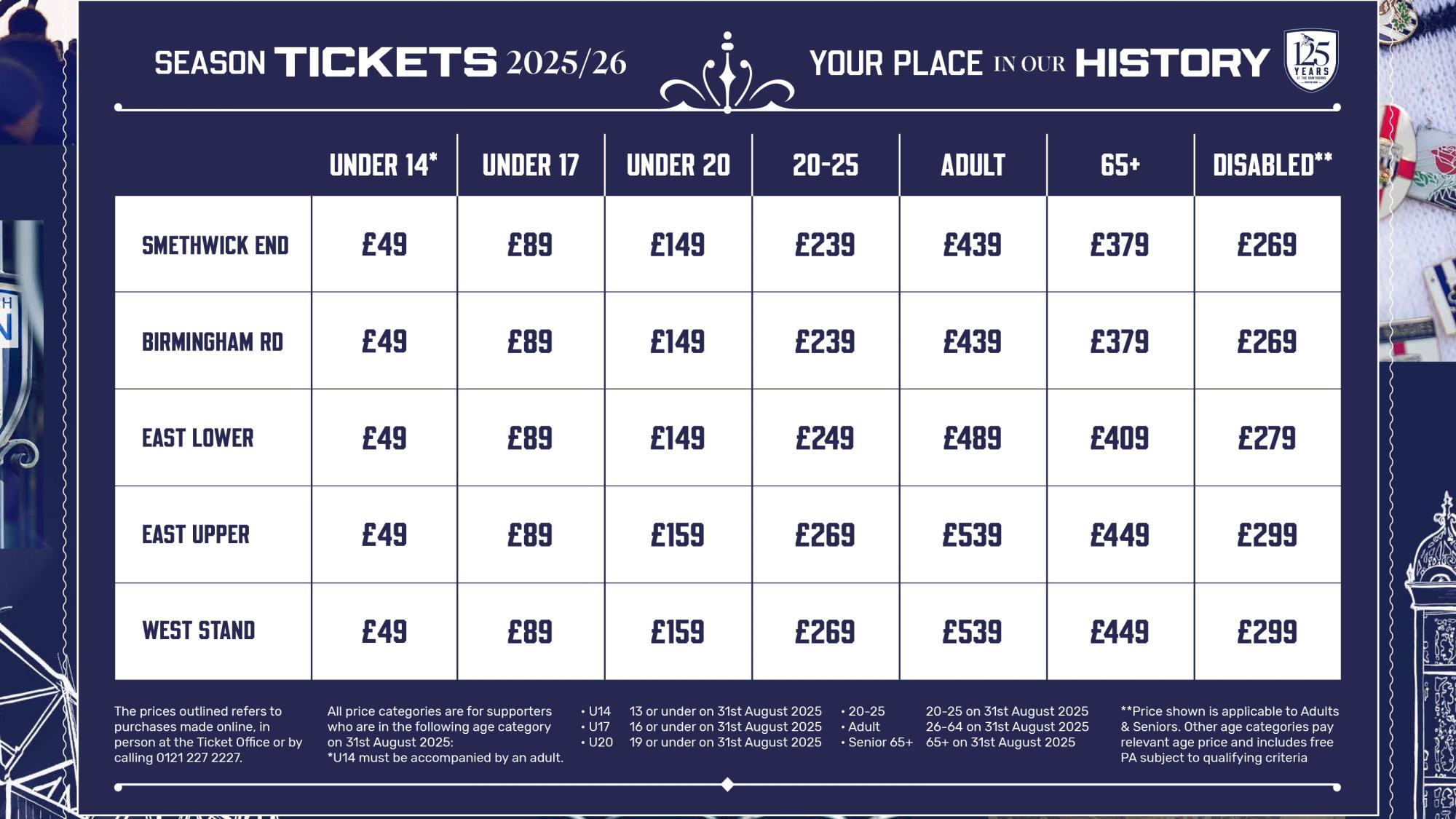 2025/26 Season Tickets | West Bromwich Albion