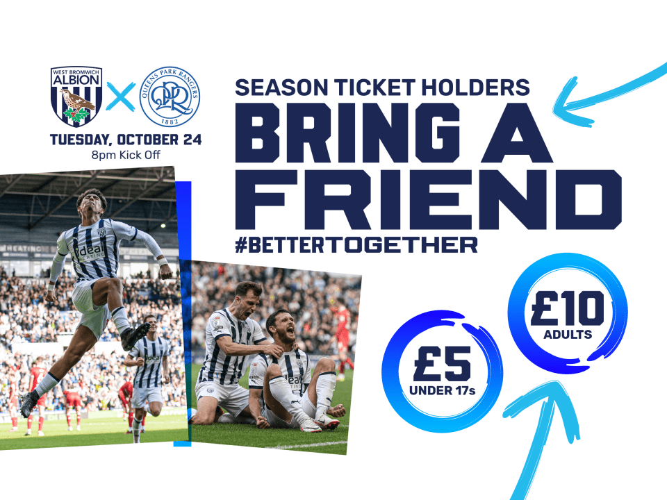Special ticket offer for QPR clash | West Bromwich Albion