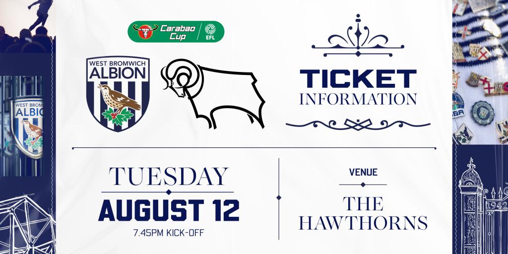 Seats on sale for Derby County Carabao Cup clash | West Bromwich Albion